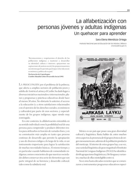La alfabetización con personas jóvenes y adultas indígenas