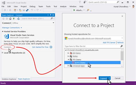 Connecting To A Team Project Mastering Visual Studio 2017 Book