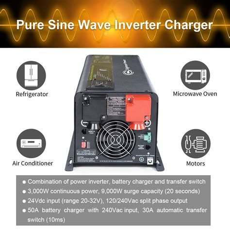3000 Watt 24 Volt To 120 240Vac Split Phase Pure Sine Inverter