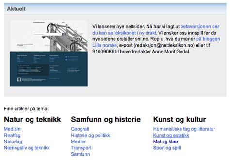 Design Leksikonbloggen Store Norske Leksikon