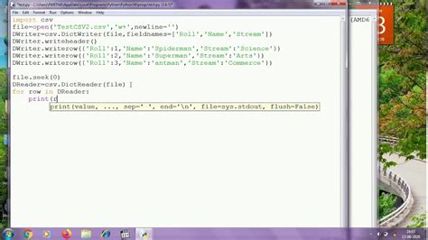 file handling in python day 13 dictwriter dictreader youtube