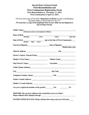 Fillable Online Shswadsworth First Sacraments Registration Form