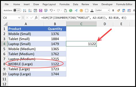 sum if cell contains a specific text sumif partial text