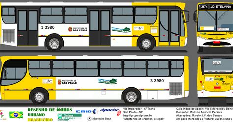 Sptrans E Emtu Desenhos Caio Induscar Apache Vip I Mercedes Benz Oh