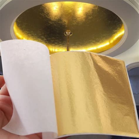 Promo 14x14 Cm 10 Lembar Kertas Foil Emas Gold Leaf Foil Sheet Kertas