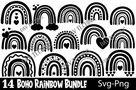 Boho Rainbow SVG Bundle Graphic By Dev Teching Creative Fabrica