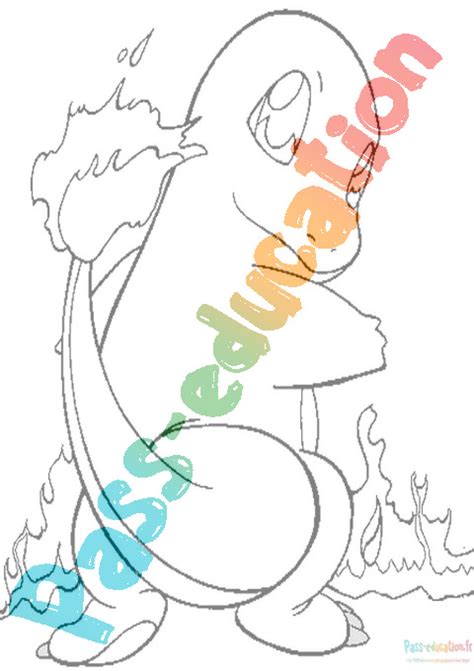 Coloriage salamèche gratuit téléchargez et imprimez des dessins de