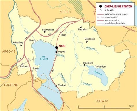 Zoug carte administrative du canton Média Encyclopædia Universalis