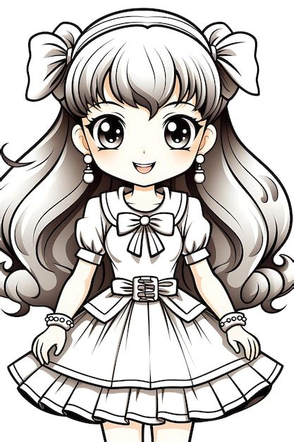 Premium Vector Anime Coloring Page