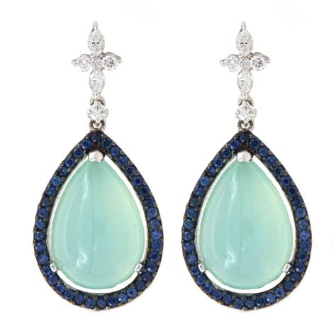 Orecchini Crivelli Oro Diamanti Zaffiri Calcedonio Oroshop