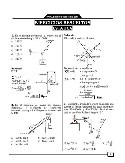 Estática Ejercicios Resueltos lisbet uDocz