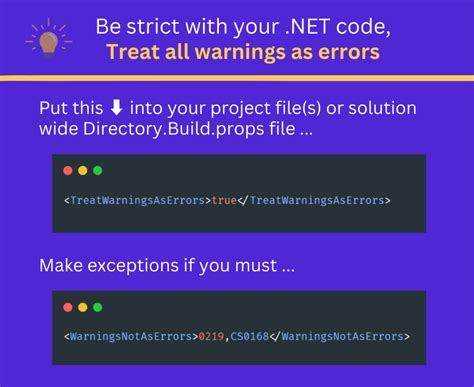 How To Treat All Warnings As Compile Errors In NET