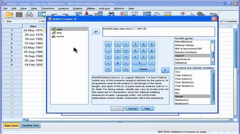 Select Cases Dates And Times SPSS YouTube
