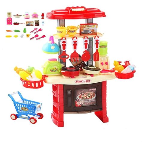 COZINHA INFANTIL COMPLETA MINI MERCADO FEIRINHA CARRINHO FORNO FOGAO