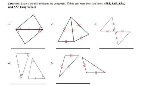 Direction State If The Two Triangles Are Congruent If They Are State