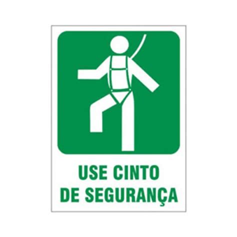 Placa use cinto de segurança de PVC 23 5 x 32 5cm Zeus do Brasil