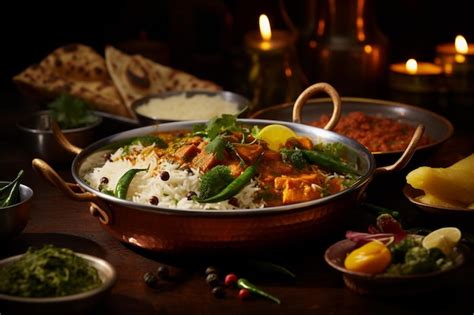Premium AI Image A Gastronomic Journey Through The Flavors Of India