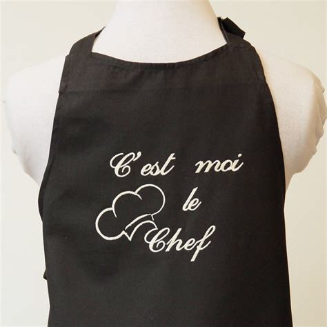 Tablier De Cuisine C Est Moi Le Chef Motif Toque Tablier Cuisine
