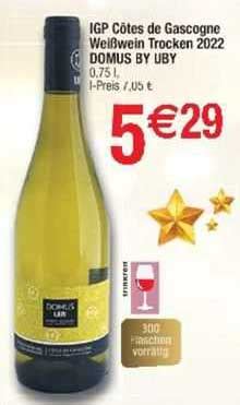 Promo Igp Côtes De Gascogne Weißwein Trocken 2022 Domus By Uby chez