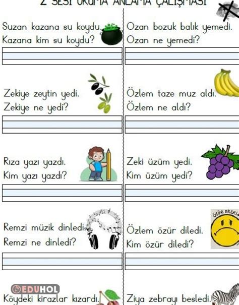 Zz Sesi Okuma Anlama Çalışması Eduhol Ders Videoları İzle Online