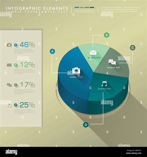 Flat Design Vector Abstract Pie Chart Infographic Elements Stock Vector