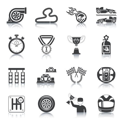 Racing Icons Black 466706 Vector Art At Vecteezy