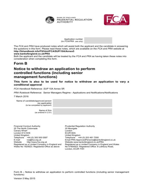 Form B Bank Of England
