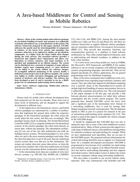 pdf a java based middleware for control and sensing in mobile robotics