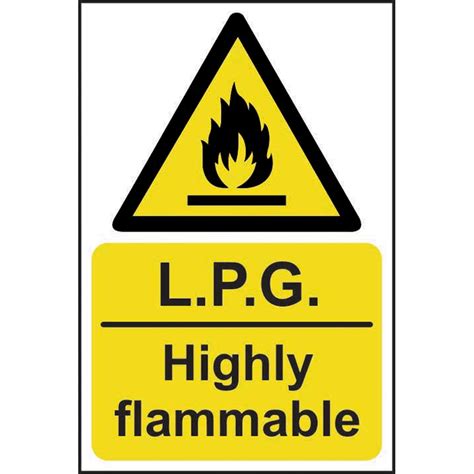 Lpg Highly Flammable Sign Self Adhesive Vinyl Mm X Mm Rsis