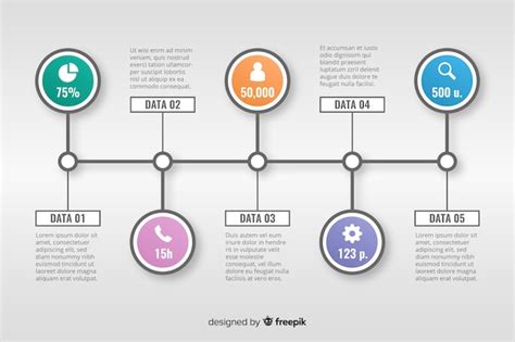 Plantilla de línea de tiempo infografía estilo plano Vector Gratis