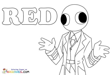 Desenhos Red Rainbow Friends Para Colorir