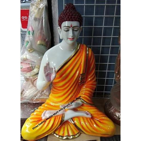 Multicolor Handmade White Marble Buddha Statue At Rs 15301 In Alwar