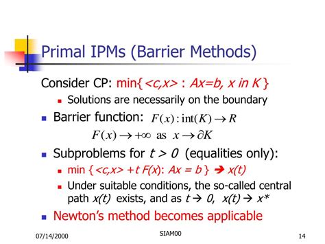 ppt interior point methods and semidefinite programming powerpoint presentation id 4850257