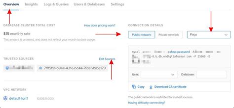 how to create a managed mysql database on digitalocean