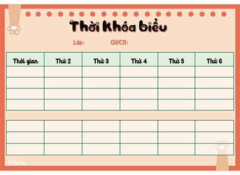 Mẫu thời khóa biểu Mẫu thời khóa biểu cho học sinh sinh viên Blog Hồng