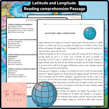 Latitude And Longitude Reading Comprehension Passage By The Teacher S Space