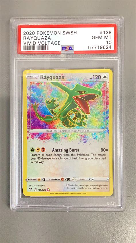 Pokemon Sword Shield Vivid Voltage Rayquaza Psa Gamestop