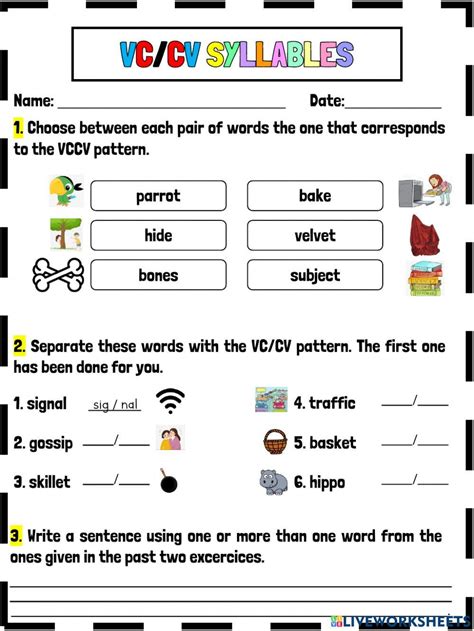 VCCV Worksheet Interactive Worksheet Live Worksheets Worksheets Library