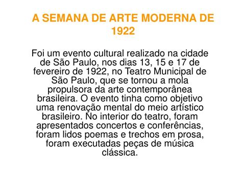PPT A SEMANA DE ARTE MODERNA DE 1922 PowerPoint Presentation Free