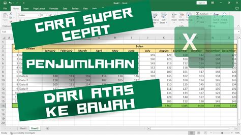 Cara Super Cepat Menjumlahkan Dari Atas Ke Bawah Pada Excel Youtube