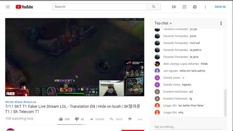 Skt T Faker Live Stream Lol Hide On Bush Sk Telecom Youtube
