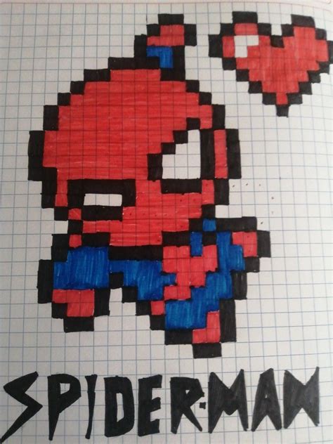 Spider Man Pixel Art Dibujitos Sencillos Cuadricula Para Dibujar