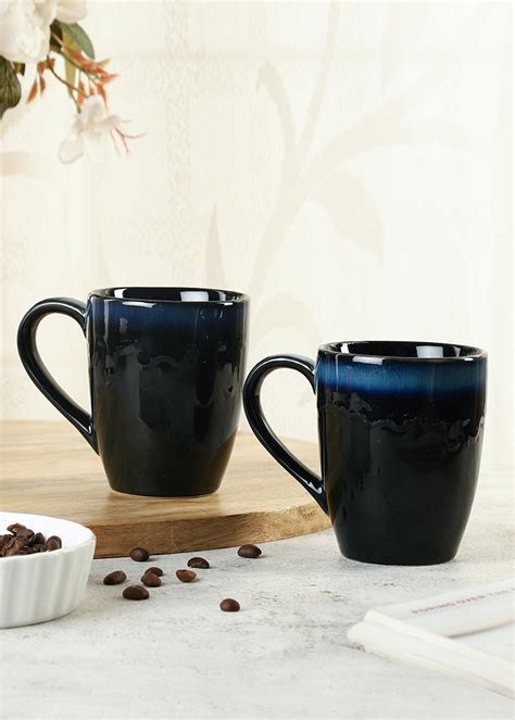 Get Leher Inky Blue Ceramic Coffee Mugs Milk Mugs Set Of Two At 629