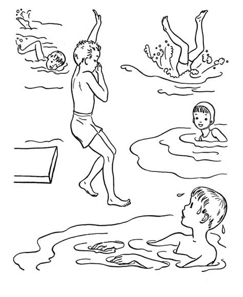 Coloriage Natation Pour Enfants télécharger et imprimer gratuit sur