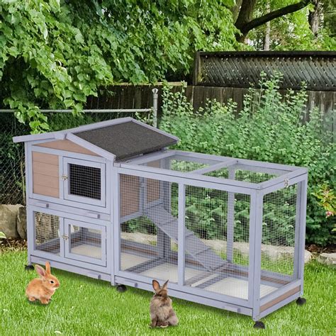Rabbit Hutch Large Rabbit Cage Indoor Outdoor Guinea Pig Cage W