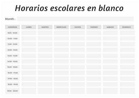 Plantilla De Horarios Semanal Organ Zate Con Eficacia Car Tulas Para
