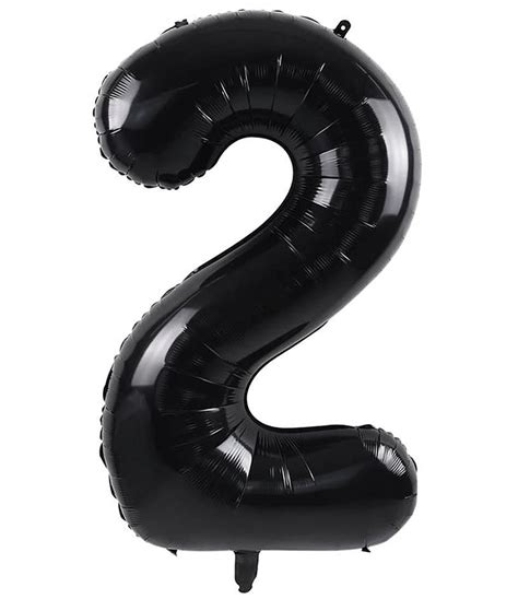 Balon Foliowy 100cm Czarna Cyfra 2