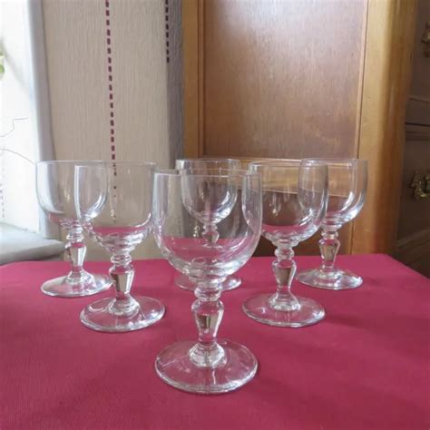 6 VERRES A vin rouge en cristal de Baccarat modèle Géranium H 13 cm
