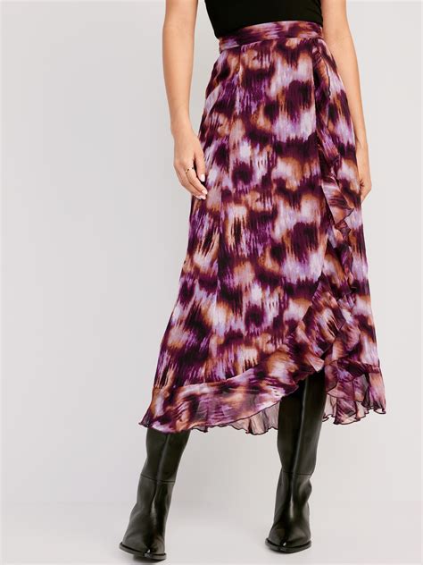 High Waisted Ruffle Trim Maxi Skirt Old Navy