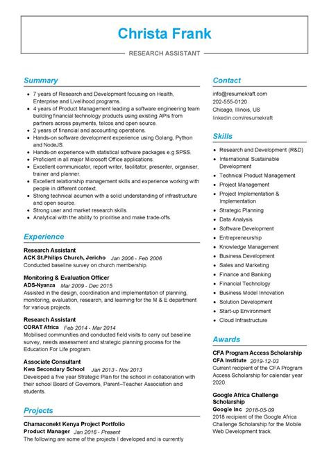 Research Assistant Resume Example In 2025 ResumeKraft